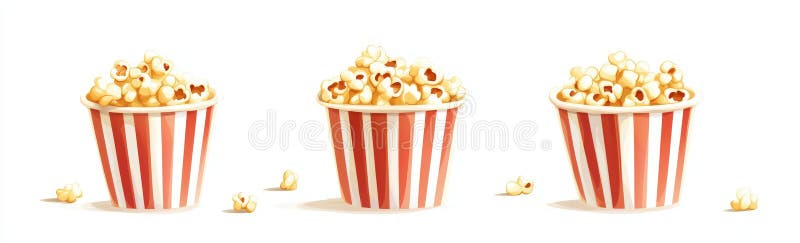 Modern Movie Theaters Provide Popcorn Paper Cups in Large, Medium, and ...