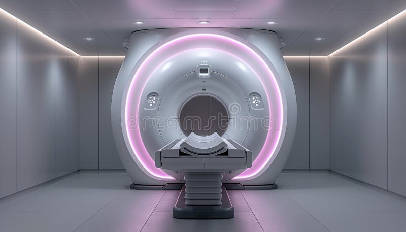 Modern MRI System with Pink Lighting Effects Stock Photo - Image of ...