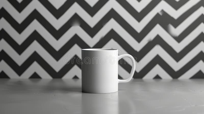 A Modern Mug Placed on a Smooth, Monochrome Surface with a Geometric ...