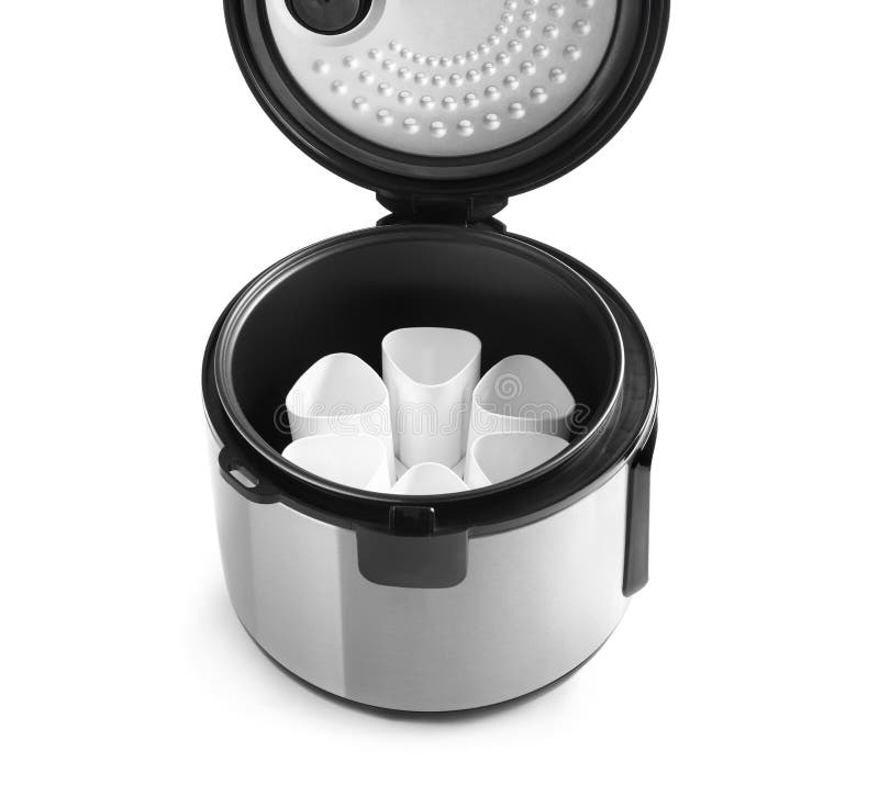 Modern Multi Cooker with Cups for Isolated on White Stock Photo - Image ...