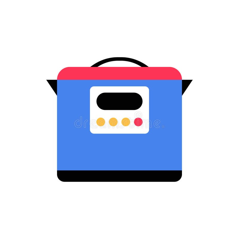 Multi Cooker with Control Panel in Flat Vector Illustration Symbolizing ...
