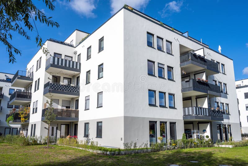 Modern Multi-family Apartment Building Stock Image - Image of germany ...