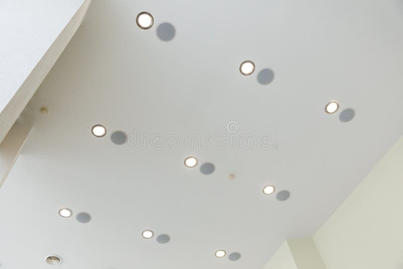 Modern Multi-layered Ceiling with a Large Number of Built-in Lamps ...