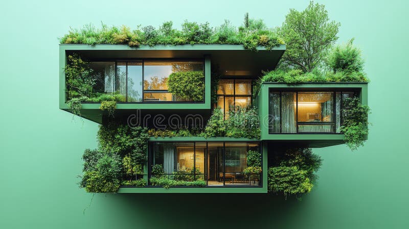 A Modern, Multi-level House with a Green, Eco-friendly Design Floats ...