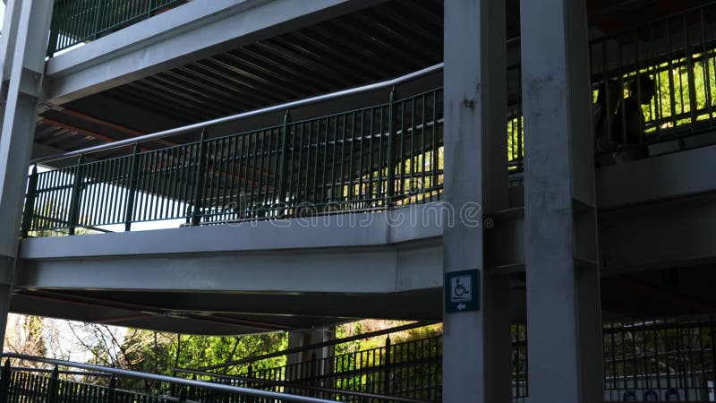 Modern Multi-Level Parking Structure Facade with Greenery Stock Video ...
