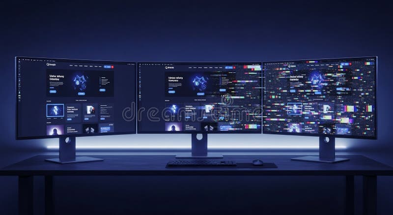 Multi Monitor Display Setup Stock Illustrations – 268 Multi Monitor ...