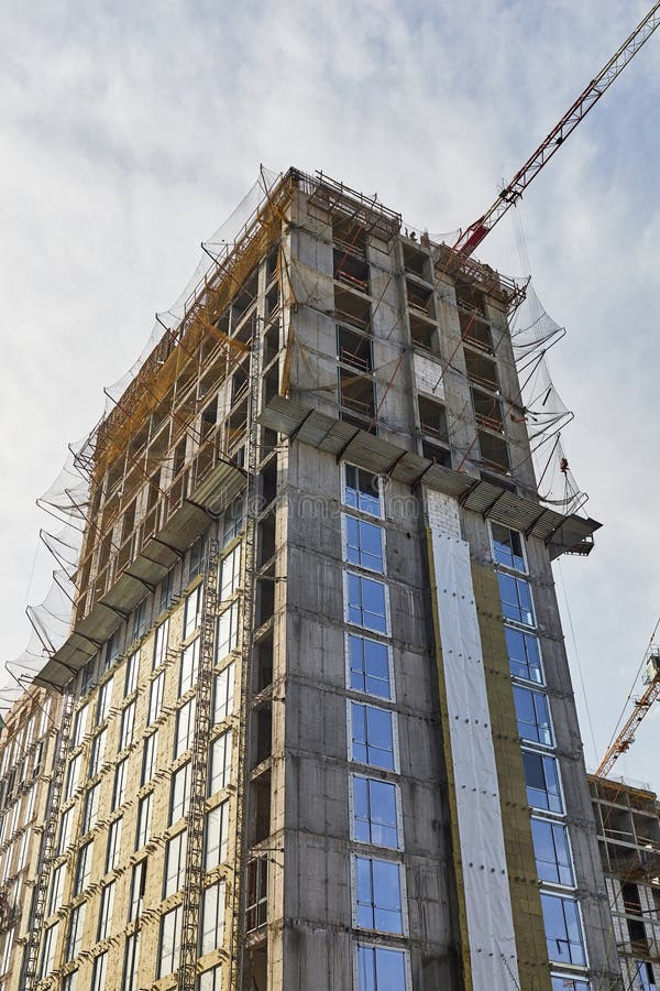 Modern Multi-store Residential Building Under Construction Stock Photo ...