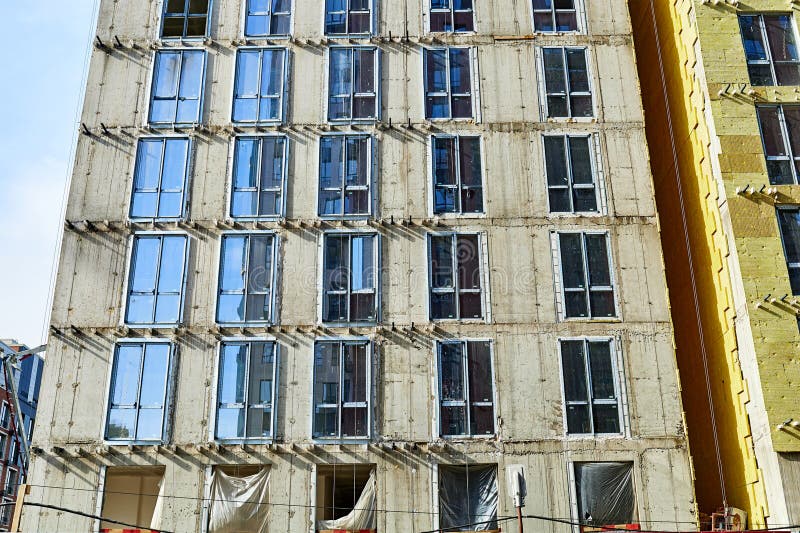 Modern Multi-store Residential Building Under Construction Stock Photo ...