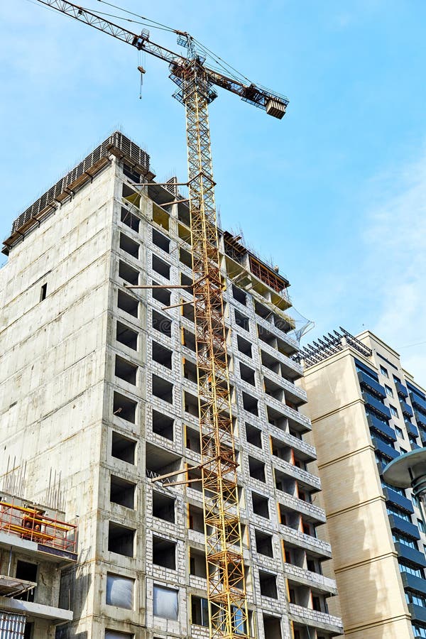 Modern Multi-store Residential Building Under Construction Stock Image ...