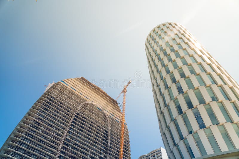 Modern Multi-storey Building. Construction of Multi-storey Build Stock ...