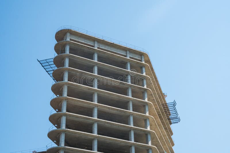 Modern Multi-storey Building. Construction of Multi-storey Build Stock ...