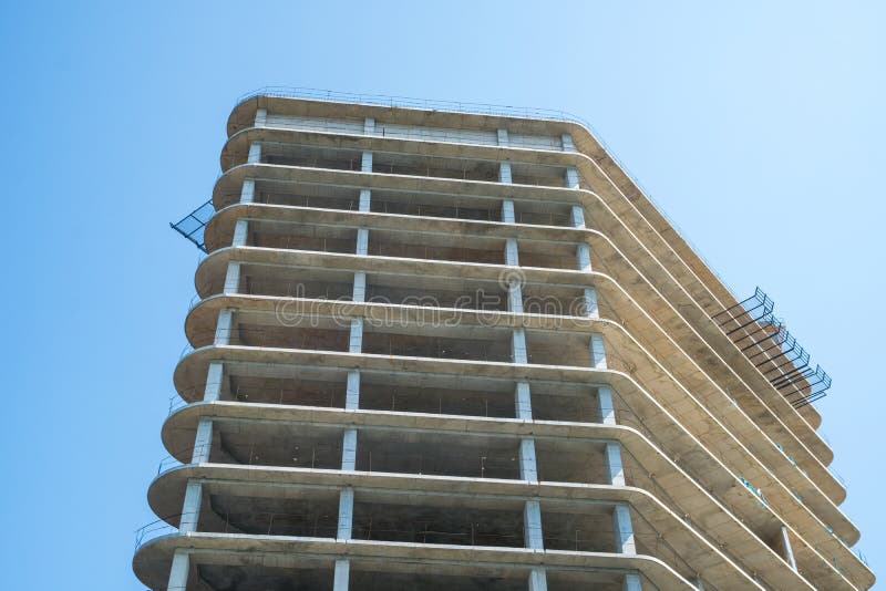 Modern Multi-storey Building. Construction of Multi-storey Build Stock ...