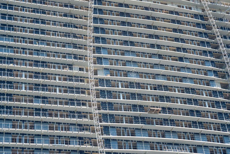 Modern Multi-storey Building. Construction of Multi-storey Build Stock ...