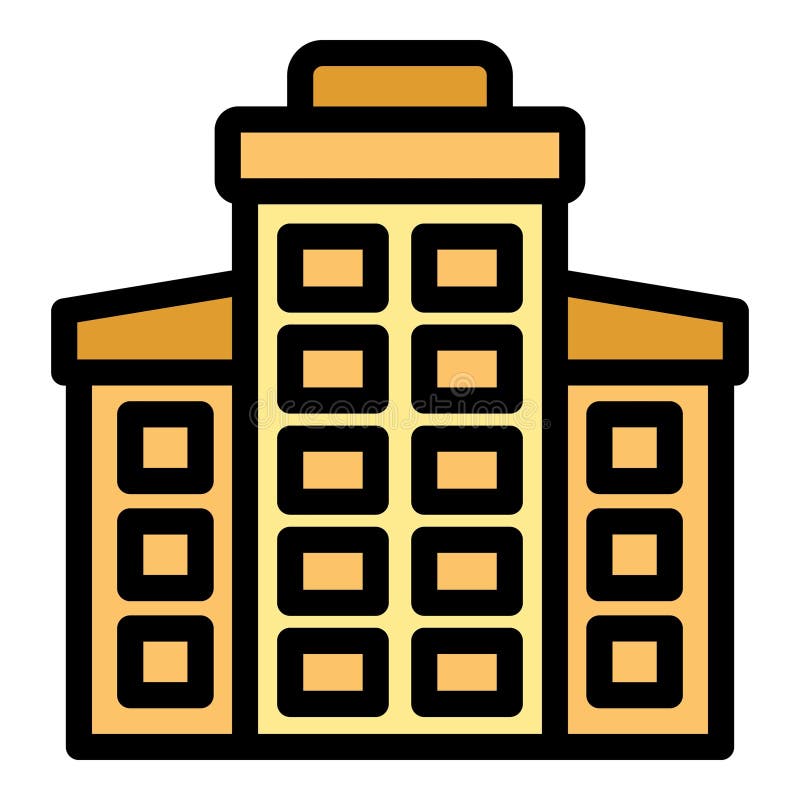 Modern Multi Storey Building with Large Windows Facade Icon Stock ...