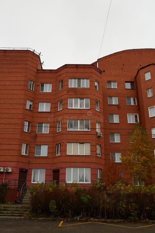 A Modern Multi- Storey Residential Brick Building Stock Photo - Image of district, building ...