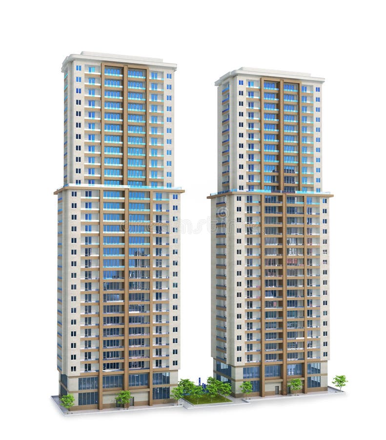 Modern Multi Storey Residential Building Stock Illustration ...