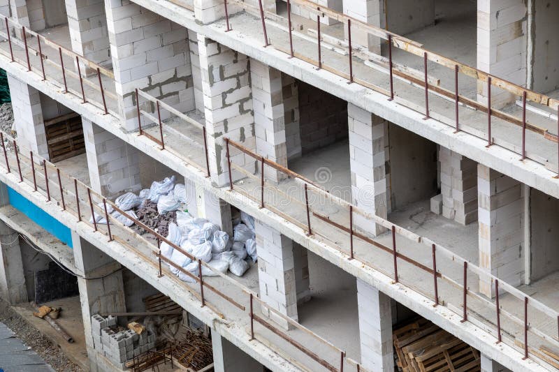 A Modern Multi-storey Residential Building Under Construction with ...