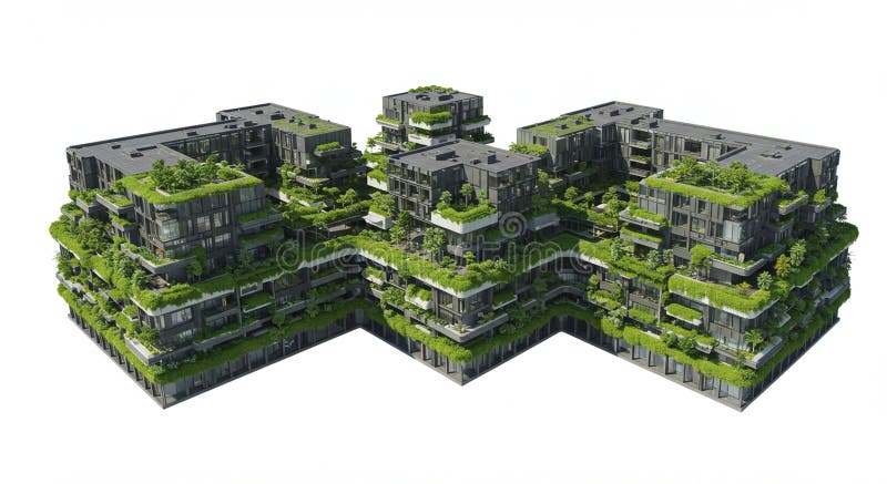 Modern Multi-story Building Complex with a Modular Design, Featuring ...