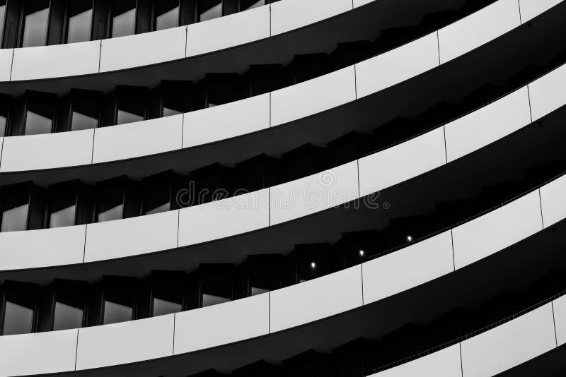 Modern Multi-story Building with Concave Shapes Stock Image - Image of ...