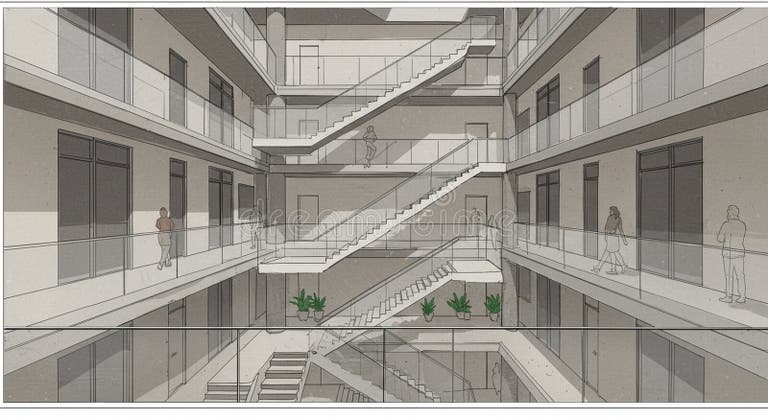 Interior Building Corridors Stock Illustrations – 579 Interior Building ...