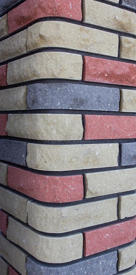 Modern Multicolored Brick Column, Background Texture, Close-up Stock ...