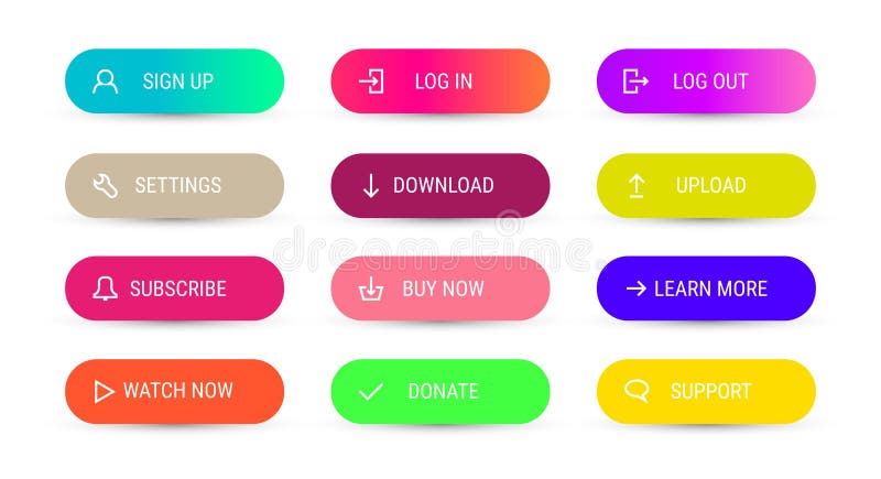 Modern Buttons with Shadows. 3D Vector Illustration Stock Vector ...