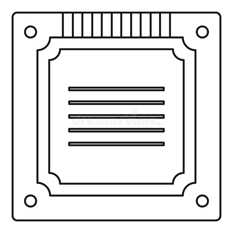Modern Multicore CPU Icon Outline Stock Vector - Illustration of ...