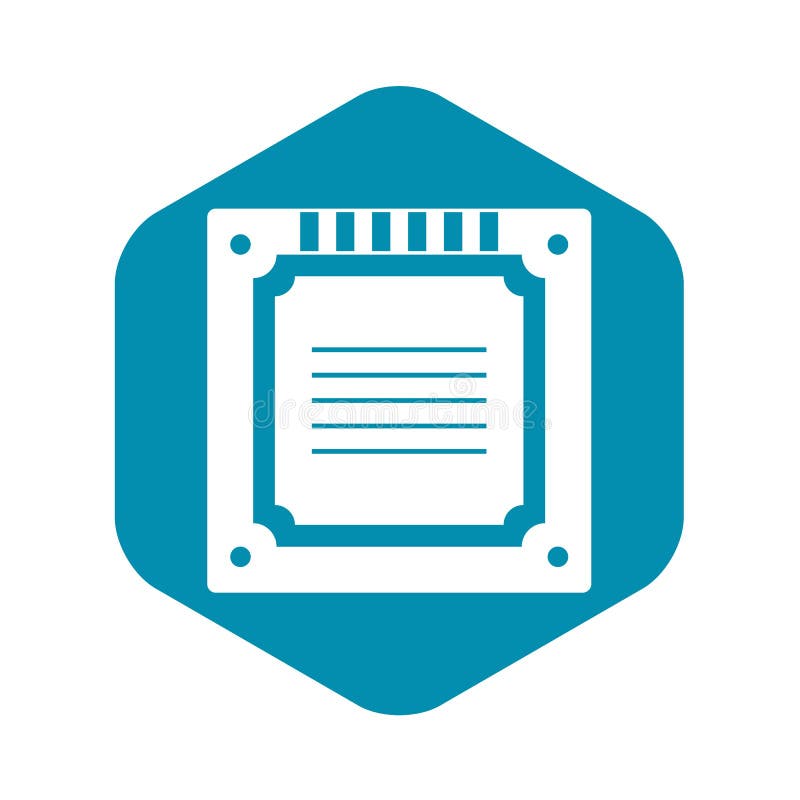Modern Multicore CPU Icon Simple Stock Vector - Illustration of ...