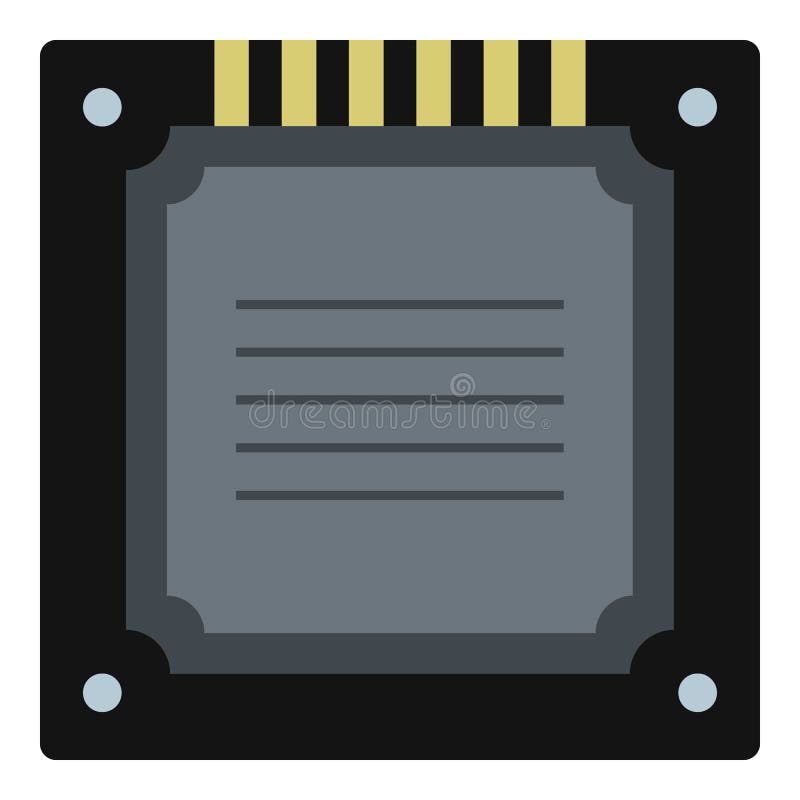 Modern Multicore Enkel CPU-symbol Vektor Illustrationer - Illustration ...