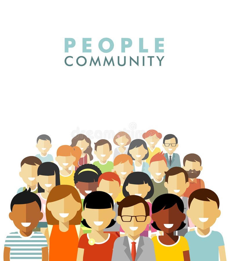 Concept Van Een Moderne Multiculturele Samenleving Met Mensen Vector ...