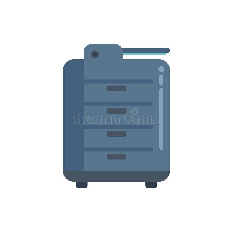 Modern Multifunction Office Printer Standing on White Background Stock ...