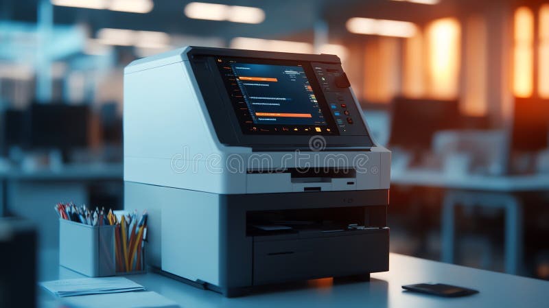 Modern Multifunction Printer in a Stylish Office Setting, Featuring ...