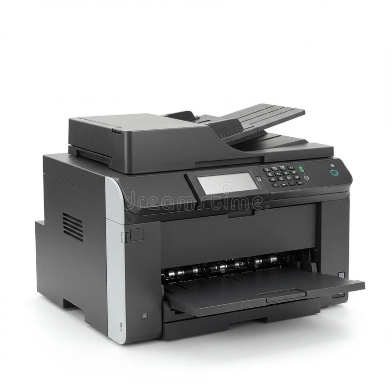 A Modern Multifunctional Printer with a Black Exterior. Features ...