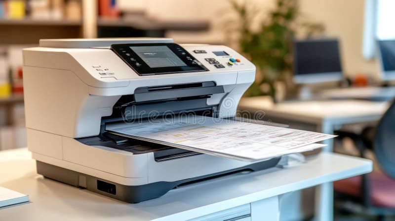 Modern Multifunctional Printer Printing Architectural Blueprints in a ...