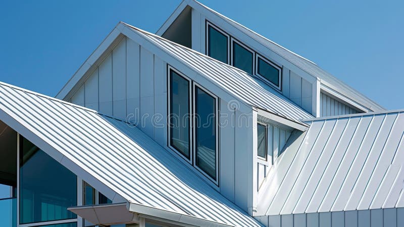 A Modern Multilevel Home with a Unique Roof Design a Series of Angled ...