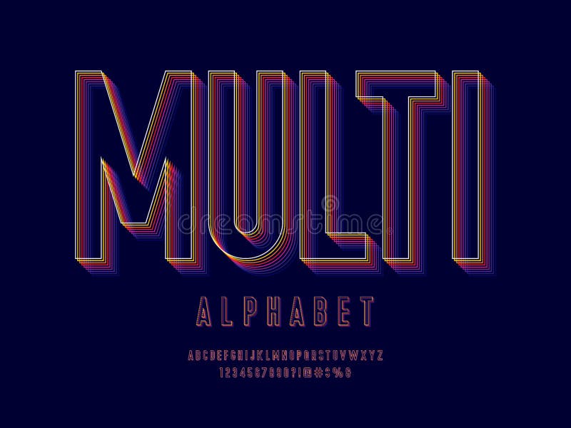 Multiple line font stock vector. Illustration of cool - 179047432