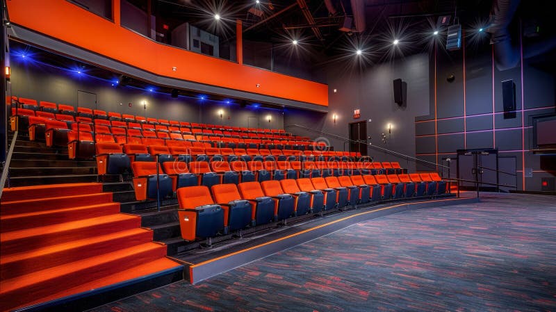 Modern Multiplex Theater stock illustration. Illustration of projection ...