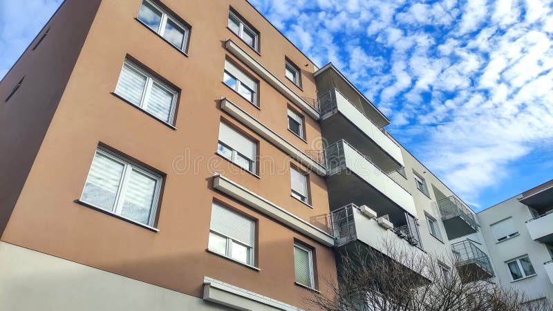 Modern Multistoried Living Apartment Building Block of Flats Stock ...