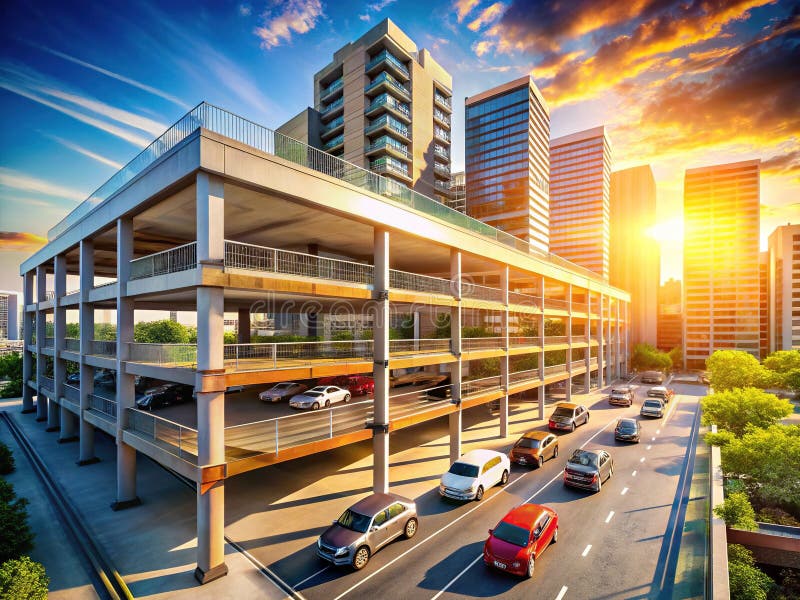 Modern MultiStory Parking Structure in Urban Setting Optimized Design ...