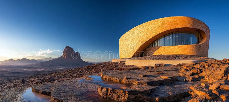 Modern Museum Architecture in the Desert, Monument Valley Landscape ...