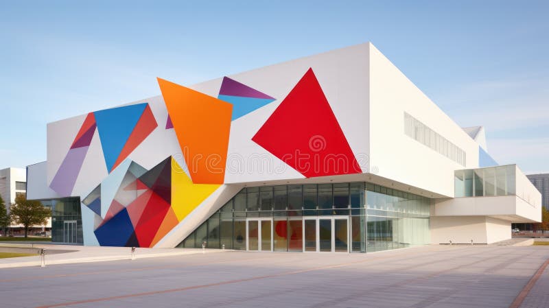 Modern Museum with Bold Geometry Shape and Innovative Design Stock ...