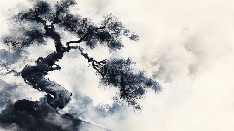 A Modern Museum Features an Exhibition of Contemporary Ink Paintings ...