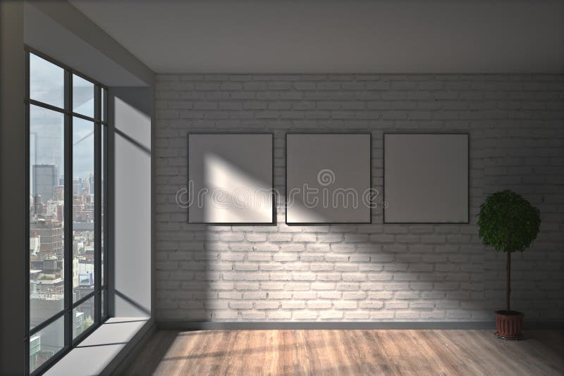 Modern museum interior stock illustration. Illustration of livingroom ...