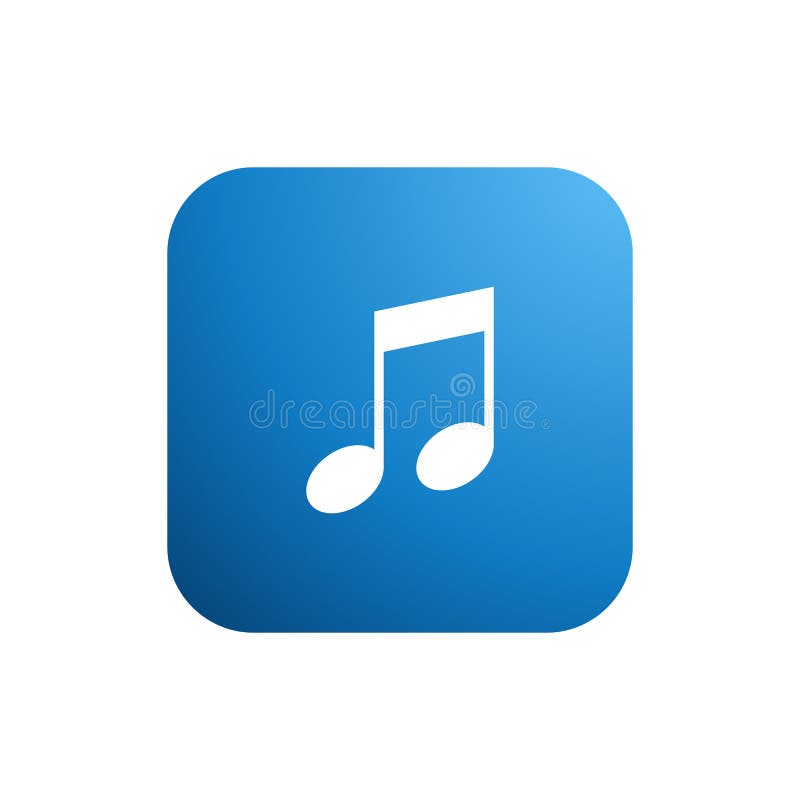 Modern Music Note Icon Button Logo Stock Vector - Illustration of white ...