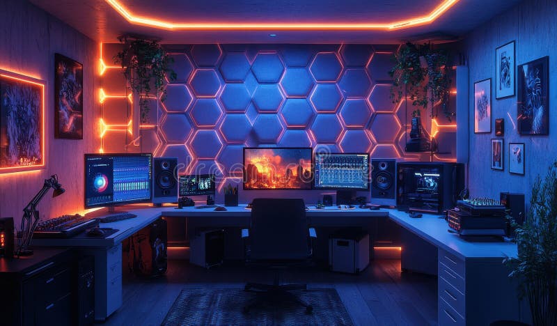 Modern Recording Studio Mixing Console Soundproof Walls Stock Photos ...