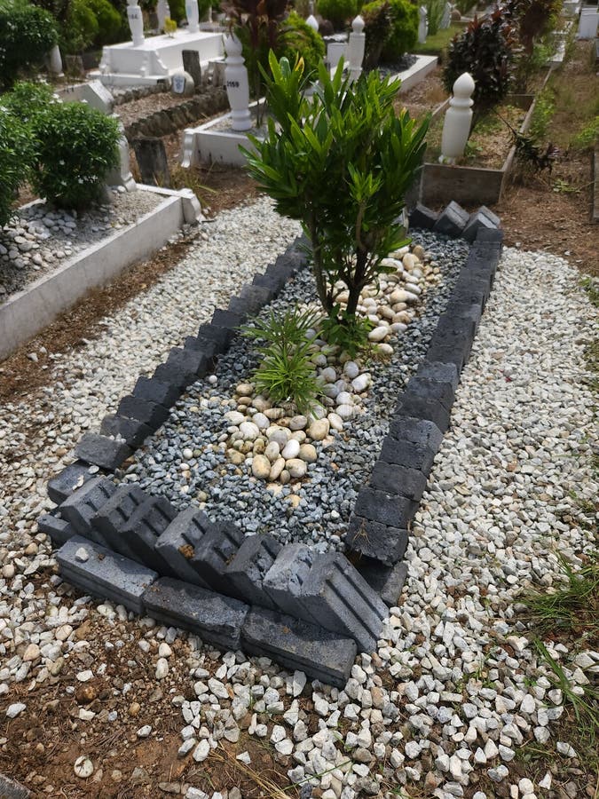 Modern Muslim graveyard editorial stock photo. Image of shrub - 248812443