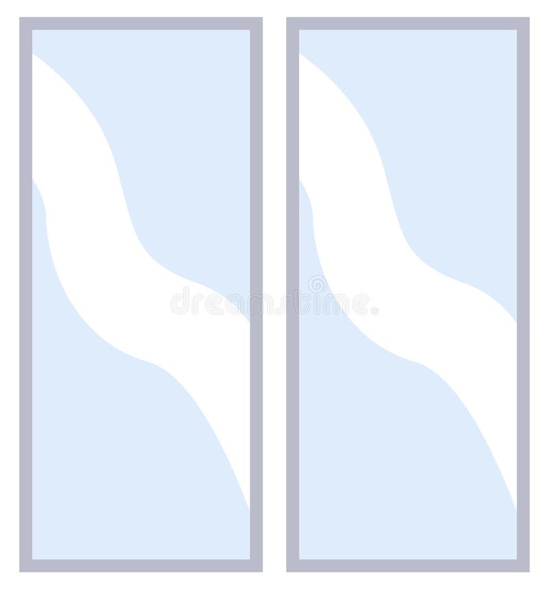 Modern Narrow Window with Transparent Glass in a Thin Frame. Vector ...