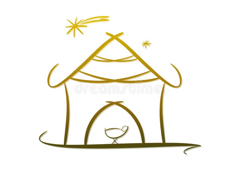 Modern Nativitysymbol/symbol Vektor Illustrationer - Illustration av ...