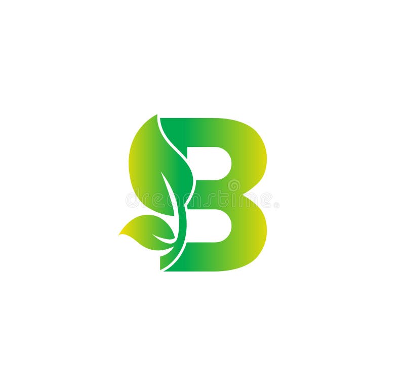 B Alphabet Nature Logo Design Concept Stock Vector - Illustration of ...