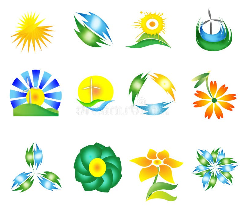MODERN NATURE SYMBOL SET stock illustration. Illustration of logotip ...